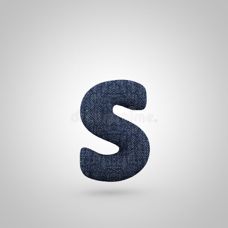 Jeans Letter R Uppercase with Blue Denim Texture Isolated on White ...