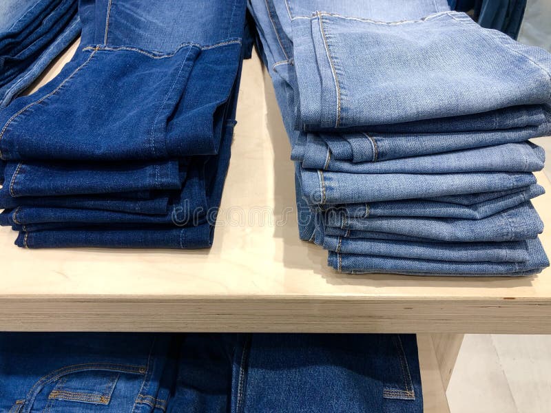 Jeans for Men on Sale in a Store Stock Image - Image of board, rise ...