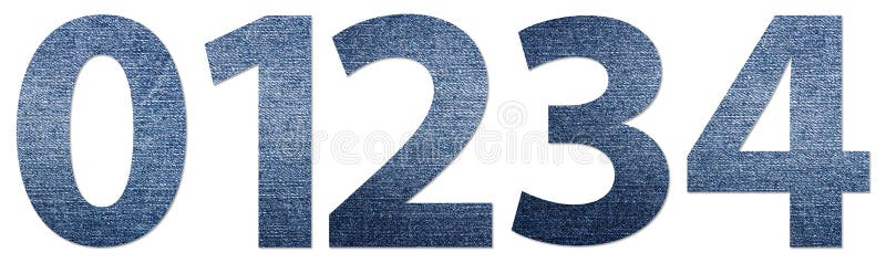 Jeans Numbers 0-4 stock illustration. Illustration of rough - 38189155
