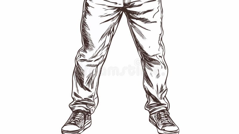 Jeans Pants Hand Drawn Line Sketch Style Stock Vector - Illustration of ...
