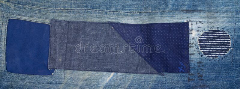 Jeans Patchwork Background , Denim Patchwork . Stock Photo - Image of ...