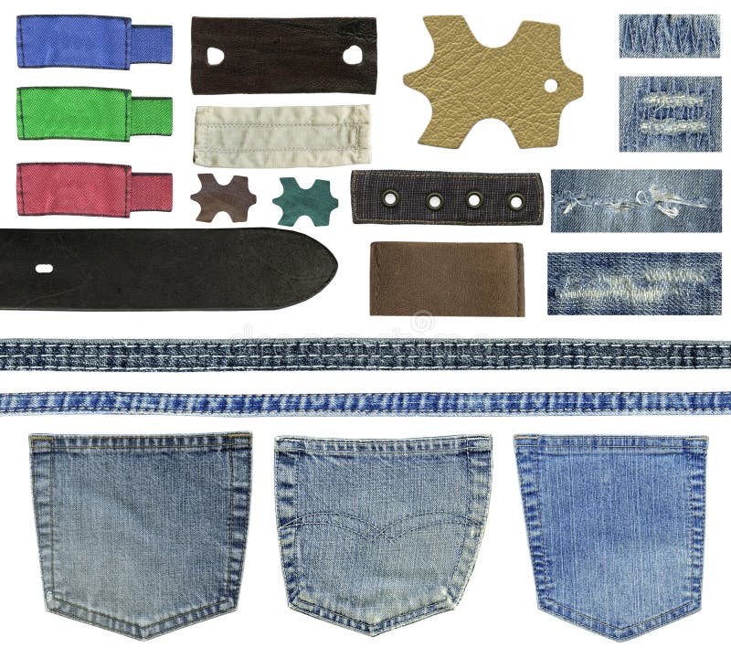 Jeans pockets, labels stock image. Image of leather, closeup - 30502903