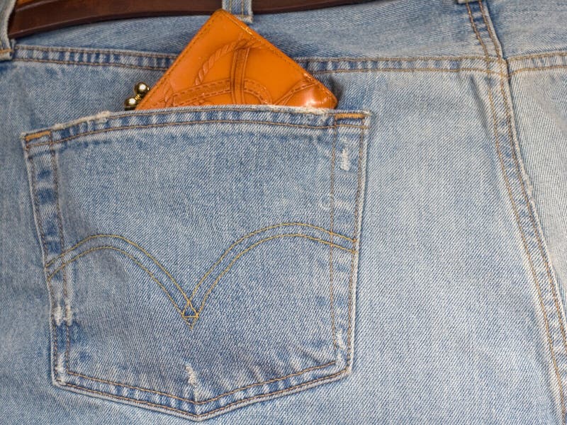 Jeans with a purse stock image. Image of belt, jeans - 12743193