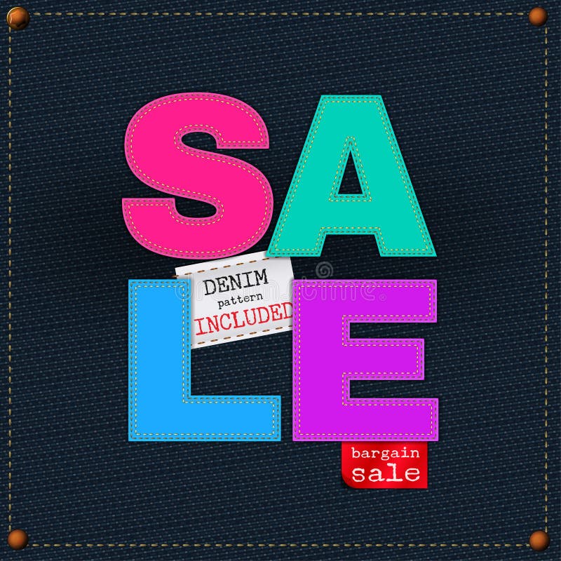 Jeans sale stock vector. Illustration of label, cotton - 55632764