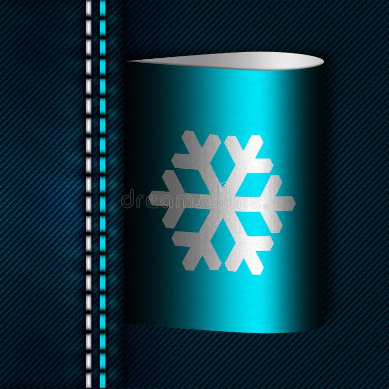 Jeans Seam with Snowflake Label Stock Illustration - Illustration of ...