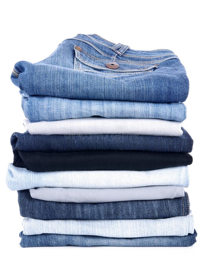 Denim Pants Stacked stock photo. Image of folded, corner - 16236992