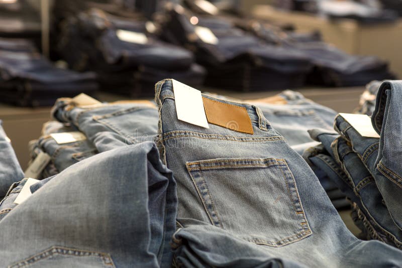 Jeans in store stock photo. Image of clothing, fashion - 69168598