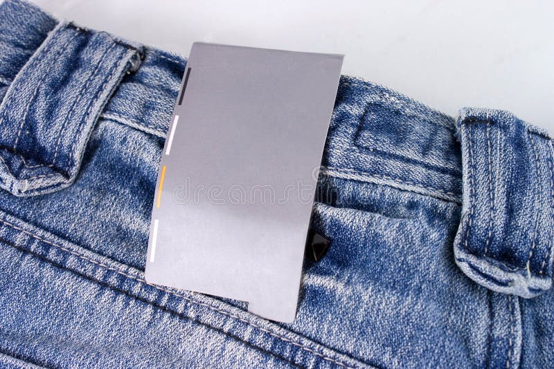 Jeans with tag stock photo. Image of fiber, pants, linen - 12028136