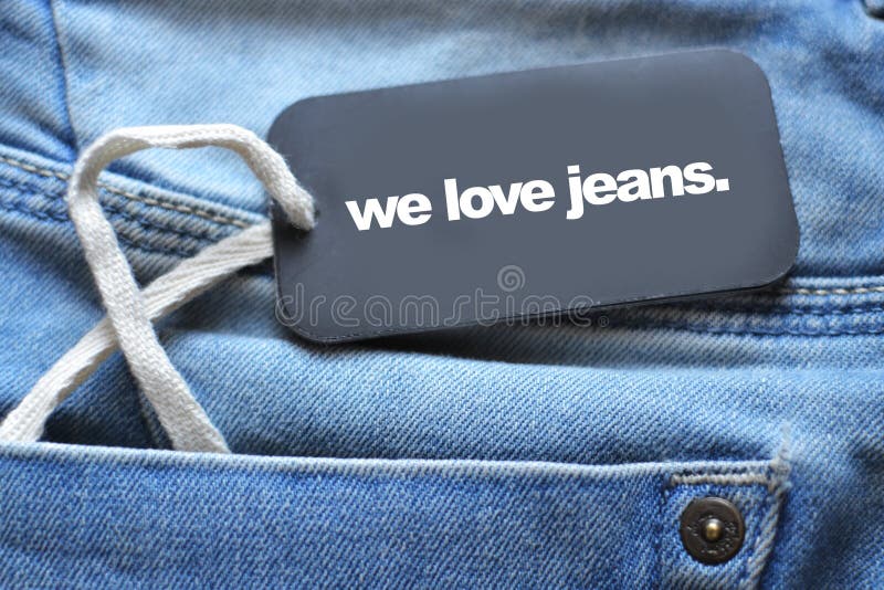 Jeans with tag stock image. Image of cotton, store, abstract - 31078137