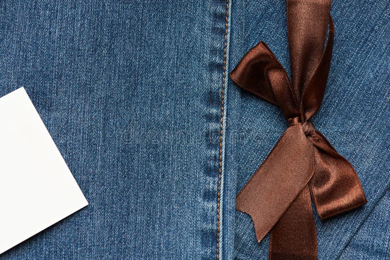 Jeans Texture with Brown Ribbon Stock Image - Image of paper, layout ...