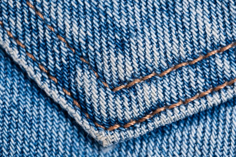 Jeans Texture. Closeup of Blue Jeans Fabric with Stitch Stock Image ...