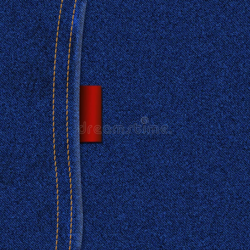 Jeans texture with label stock illustration. Illustration of canvas ...