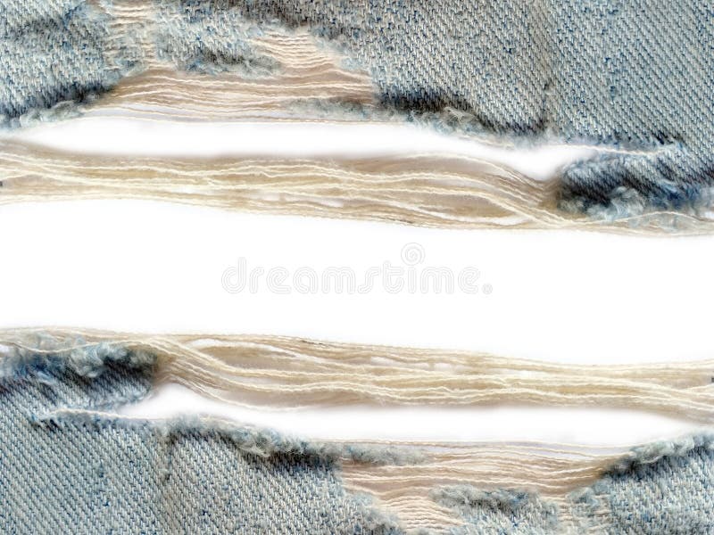 Jeans Torn Denim Texture. Ripped Destroyed Jeans Background Stock Photo ...
