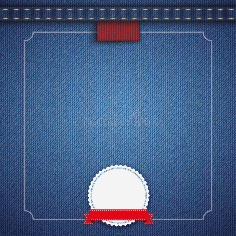 Jeans Vintage Frame Emblem Ribbon Stock Vector - Illustration of ...