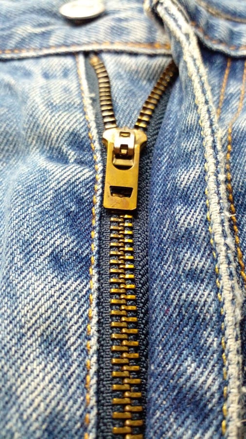 Jeans Zip Stitch Detail Photo Stock Image - Image of detail, stitch ...