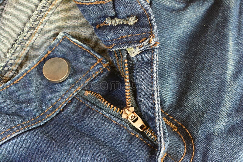 Jeans zipper open. stock photo. Image of sewing, design - 49778584