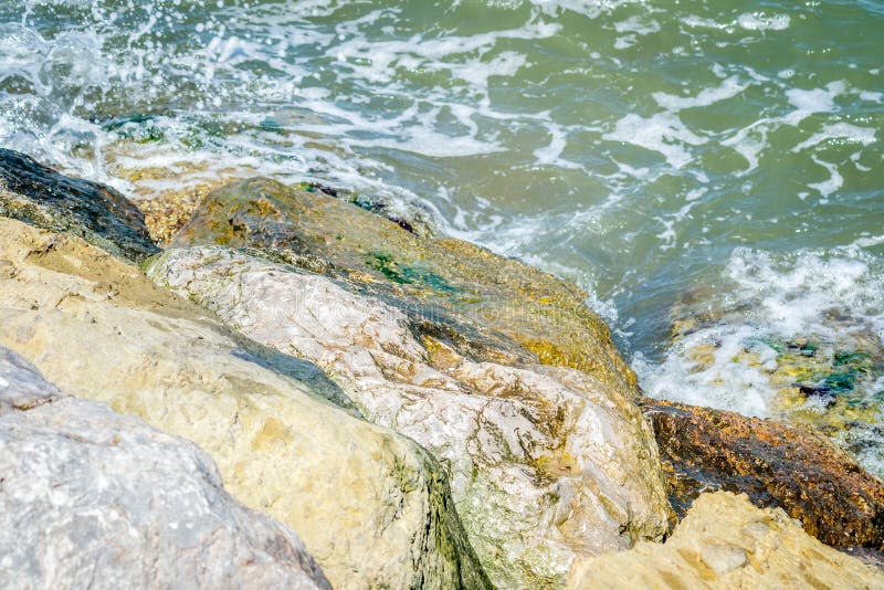 Jebha Island and Waves and Rocks Stock Photo - Image of jebha ...
