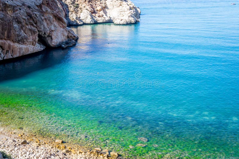 Jebha Island and Waves and Rocks Stock Photo - Image of birds, nador ...