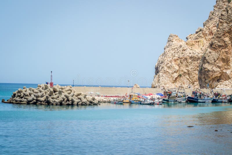 Jebha harbor in summer stock photo. Image of ocean, 7wade - 125198714