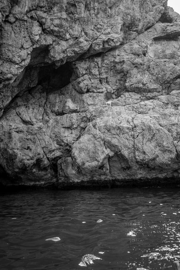 Jebha Island and Waves and Rocks Stock Image - Image of houcima ...