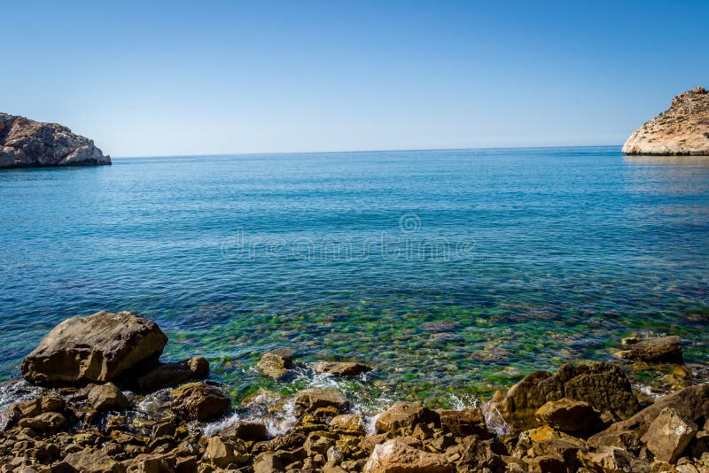 Jebha Island and Waves and Rocks Stock Photo - Image of nador, island ...