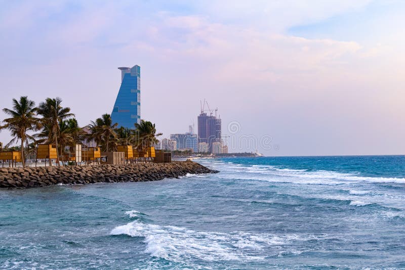 Jeddah Beach Saudi Arabia - Sunset Red Sea Corniche , Waterfront Stock ...