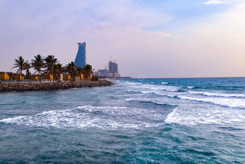 Jeddah Beach Saudi Arabia - Sunset Red Sea Corniche , Waterfront Stock ...