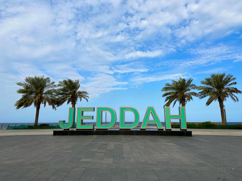 Jeddah, Saudi Arabia - Jeddah Sign at New Beech, Waterfront Editorial ...