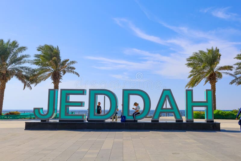 Jeddah, Saudi Arabia - Jeddah Sign at New Beech, Waterfront Editorial ...