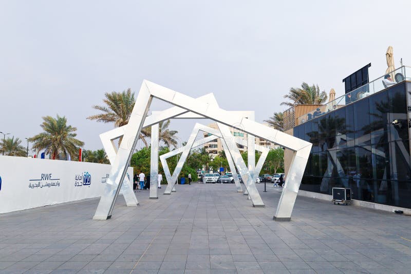 Jeddah-stranden Saudi Arabia Red Sea Corniche View Vattenfront ...