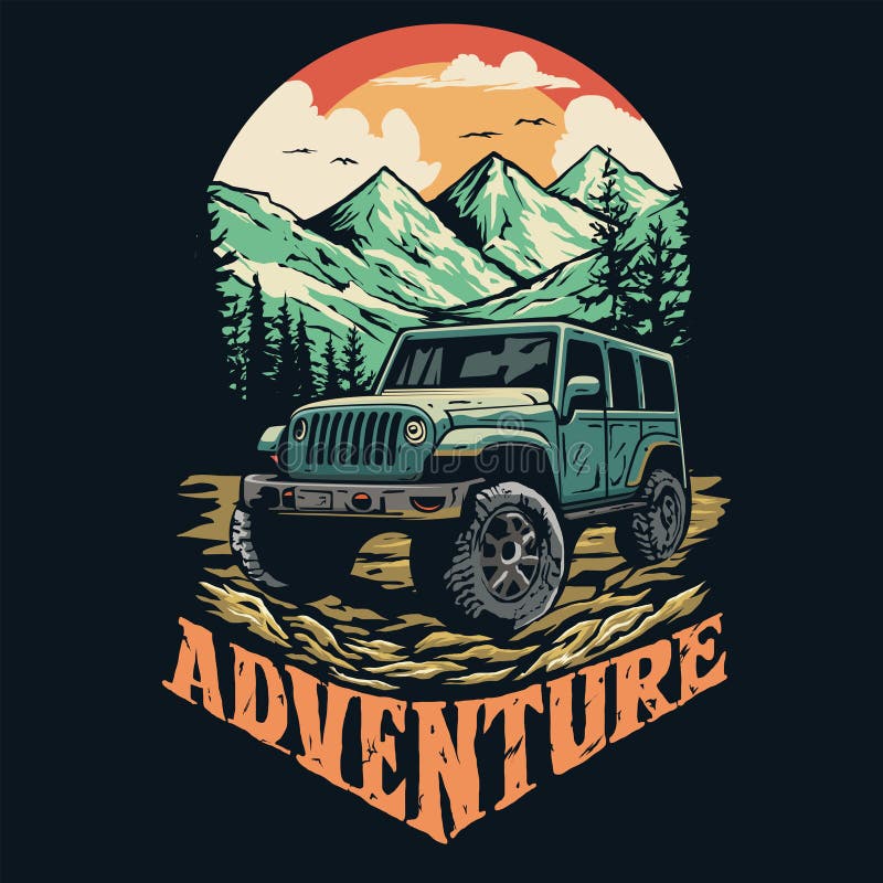 Jeep Off Road Outdoor Logo Design Template Stock Vector - Illustration ...