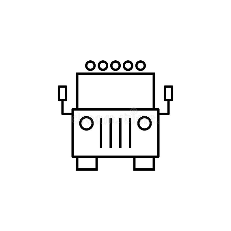 Jeep, Front, View Outline Icon. Can Be Used for Web, Logo, Mobile App ...
