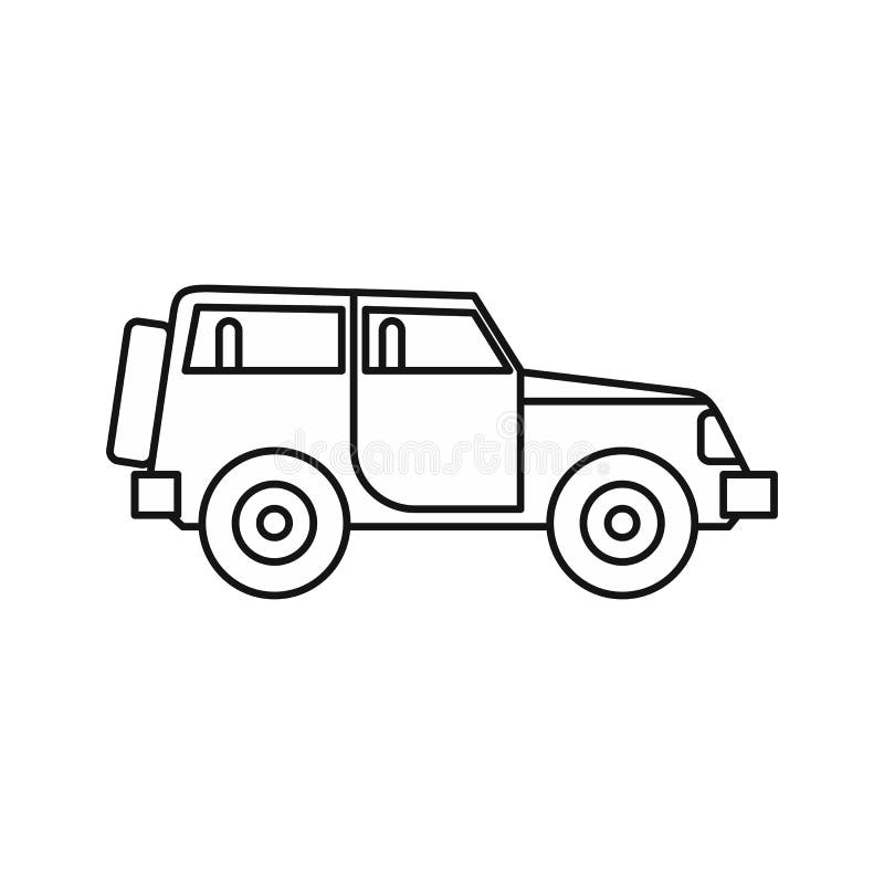 Jeep Truck Outline stock vector. Illustration of vehicle - 12991056