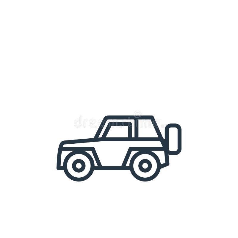 Jeep Icon Vector from Vehicles Concept. Thin Line Illustration of Jeep ...