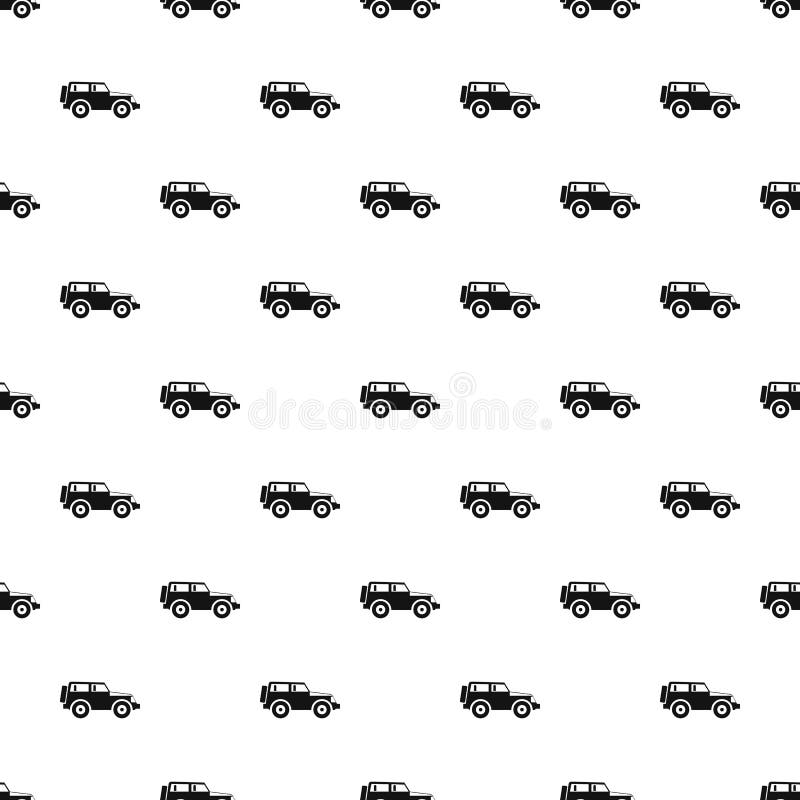 Jeep pattern, simple style stock vector. Illustration of drive - 80629141
