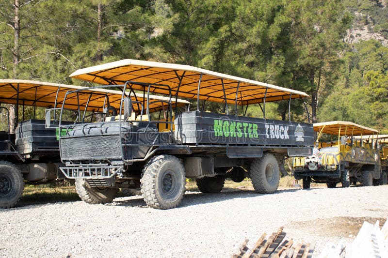 Jeep Safari Vehicles for Tourists. Open Minibuses Editorial Photo ...