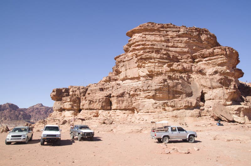Jeep Tour in Wadi Rum Desert , Jordan Stock Image - Image of panorama ...