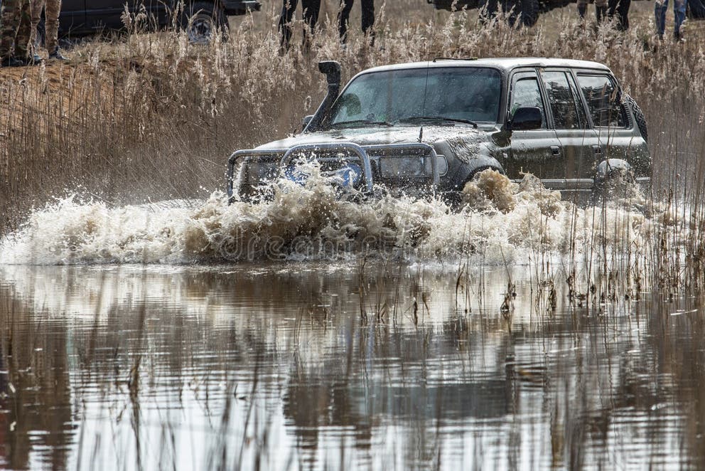 Jeep in water stock image. Image of outdoor, action, offroad - 93093847