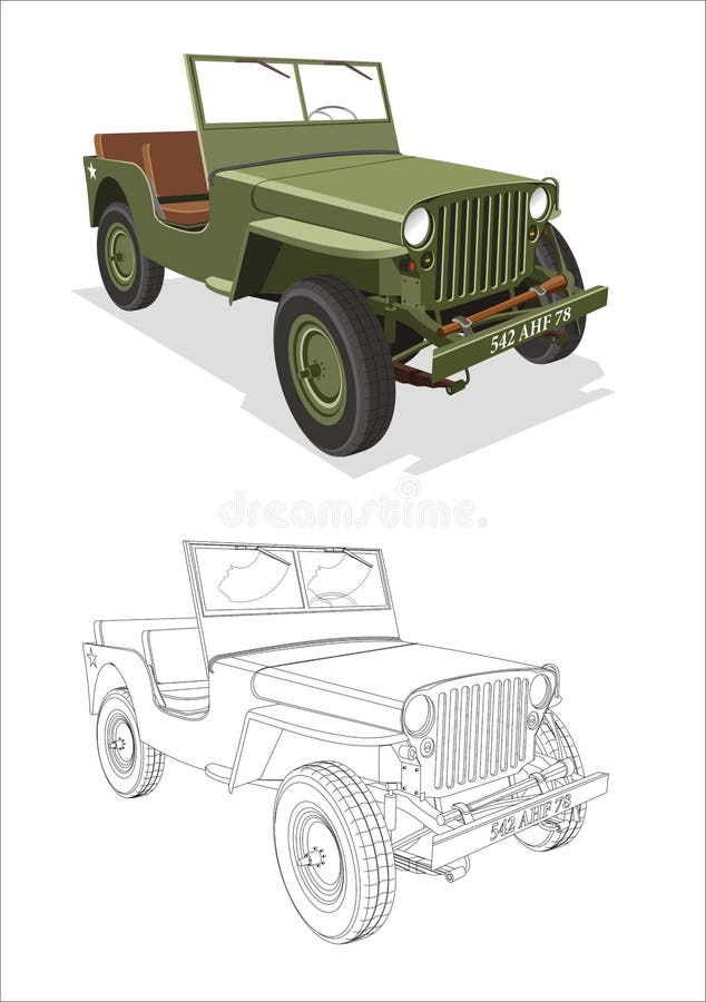 Vector retro jeep stock vector. Illustration of pick, jeep - 6011071