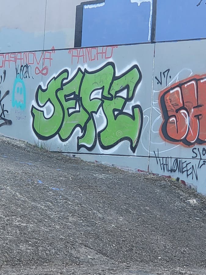 Jefe Graffiti Art Bridge Mural Stock Image - Image of mural, number ...