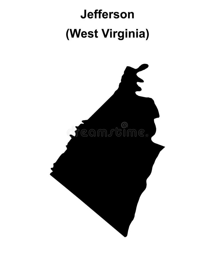 Jefferson outline map stock vector. Illustration of west - 361877536
