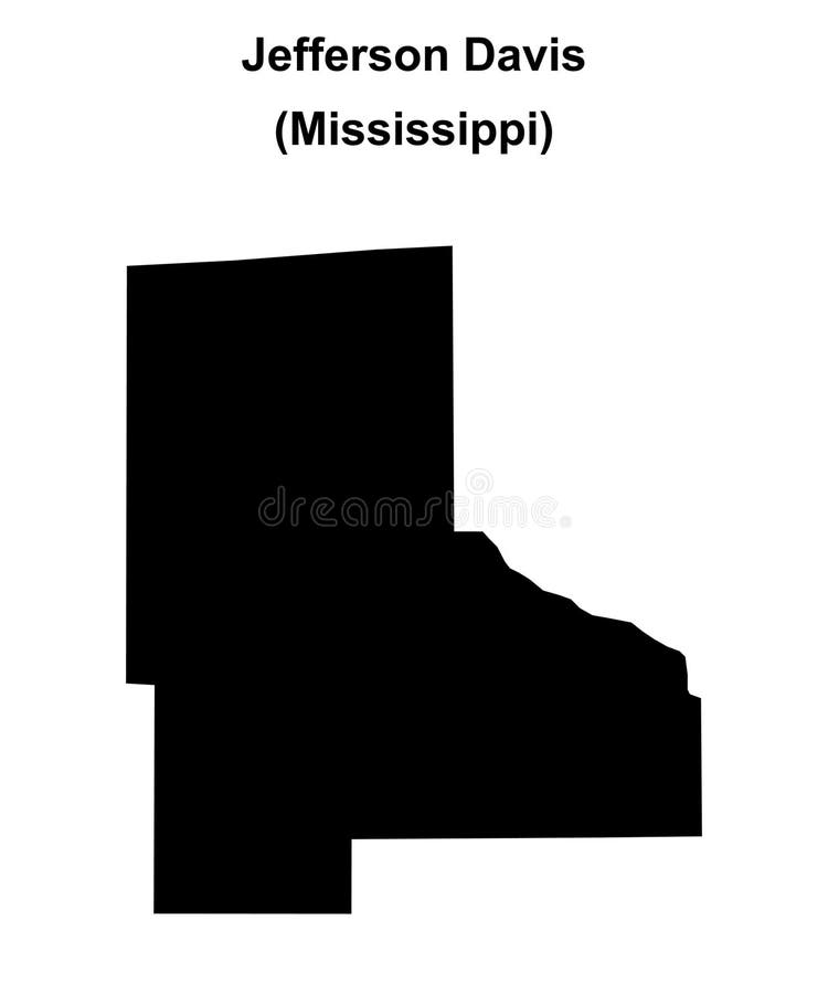Jefferson Davis Outline Map Stock Vector - Illustration of outline ...