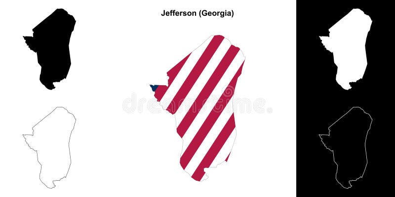 Jefferson outline map stock vector. Illustration of isolated - 323869853