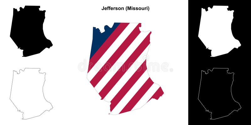 Jefferson outline map stock illustration. Illustration of boundaries ...