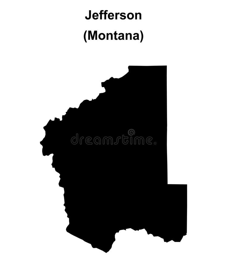 Jefferson outline map stock illustration. Illustration of blank - 361721833