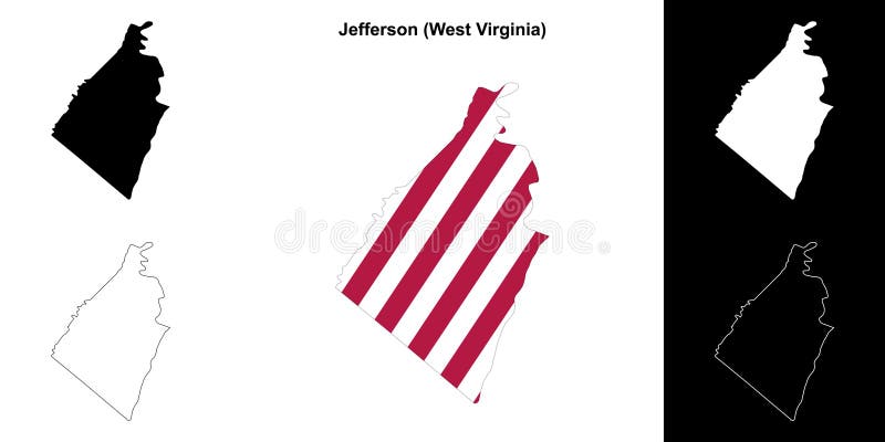 Jefferson outline map stock vector. Illustration of county - 324289787