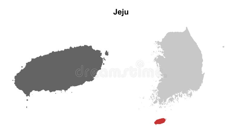 Jeju outline map stock vector. Illustration of clipart - 379009214