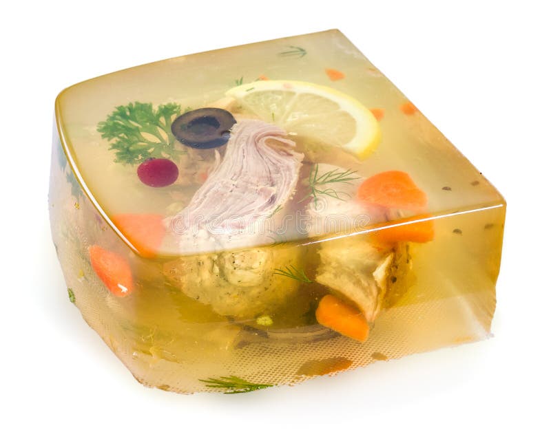 Jellied Meat Isolated on White Stock Photo - Image of jellied, gelatin ...