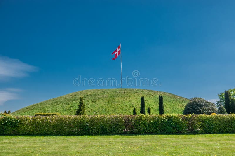 Jelling National Monuments Mounds in Jelling, Denmark Stock Image ...