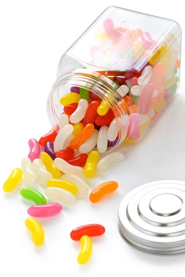 Jelly Beans in a Candy Glass Jar Stock Photo - Image of colorful, retro ...